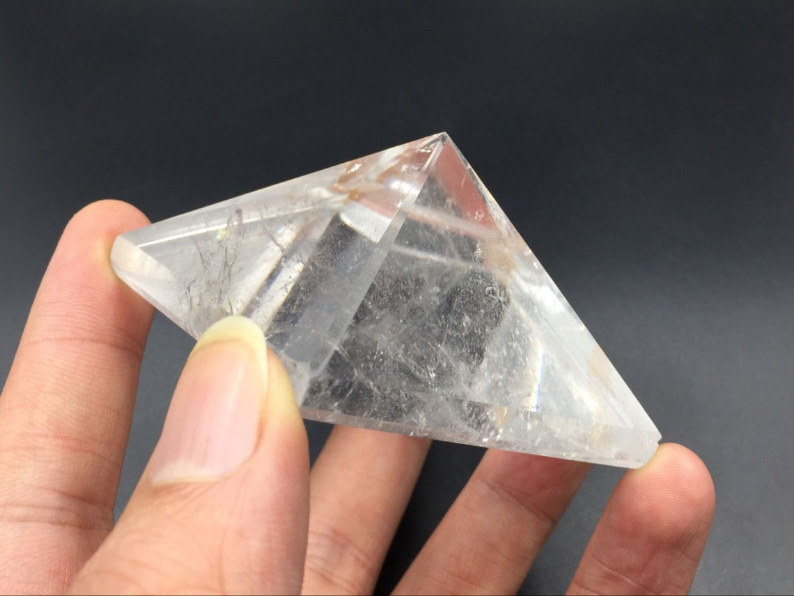 Clear Quartz Pyramid Crystal Pyramid Crystal Decor Therapy - Etsy