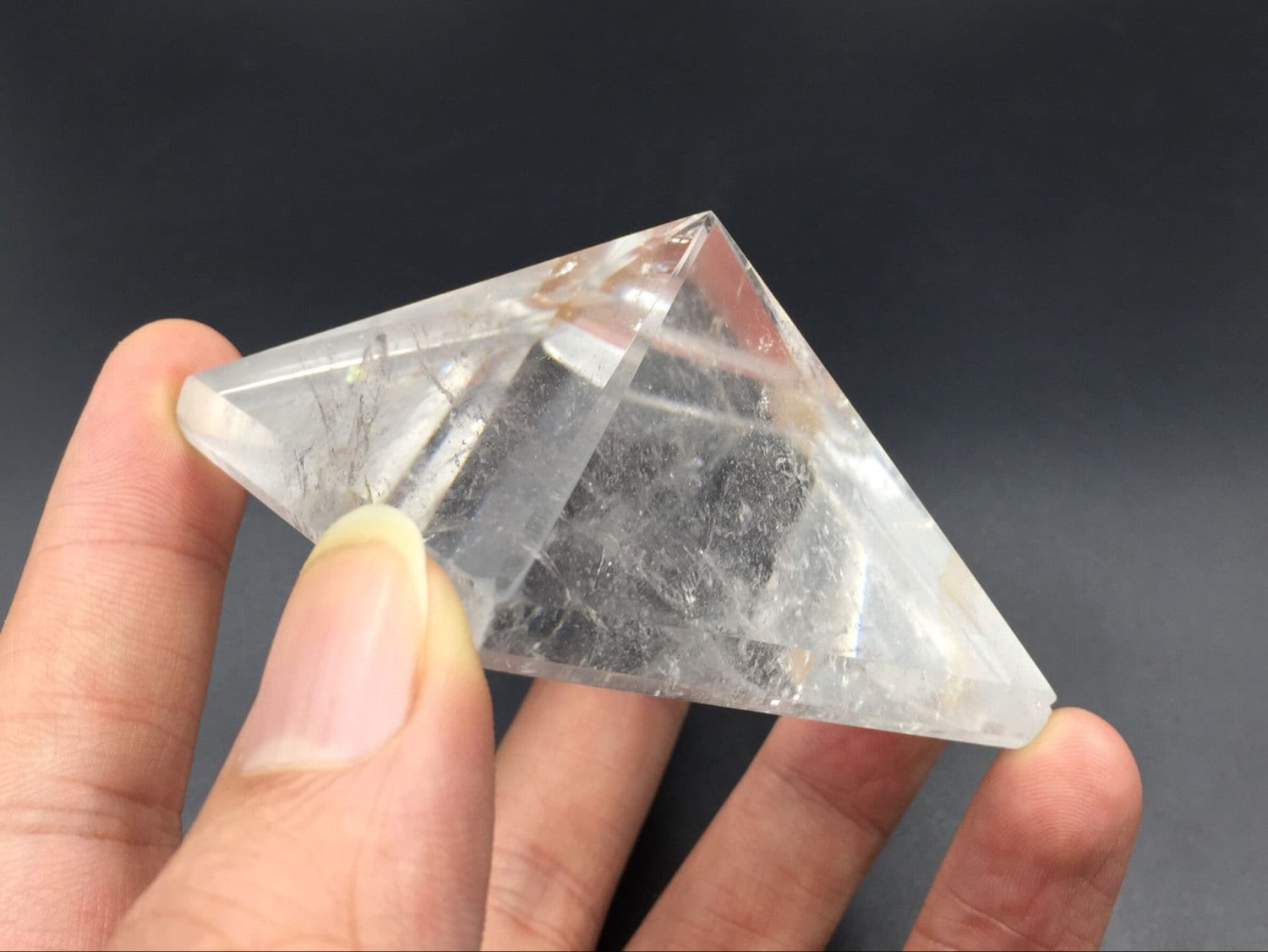 Clear Quartz Pyramid Crystal Pyramid Crystal Decor Therapy - Etsy
