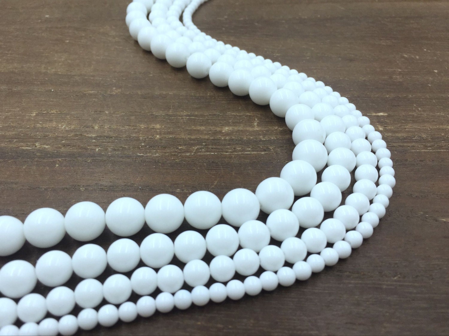 White Ceramic Beads Smooth Round White Ceramic Beads | Etsy