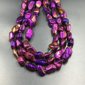 Titanium Purple Quartrz Nugget Beads Pebble Beads Quartz Crystal ...