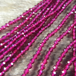2mm Faceted Ruby Beads Micro Faceted Round Ruby Beads Lab-made/synthetic Red Ruby Tiny Small ...