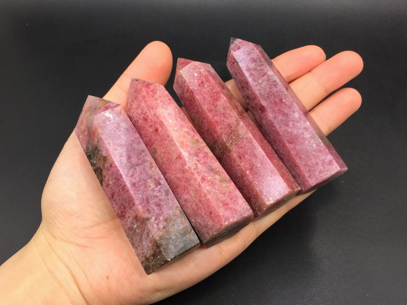 Rhodonite Tower Rhodonite Quartz Crystal Point Tower Gemstone Tower ...