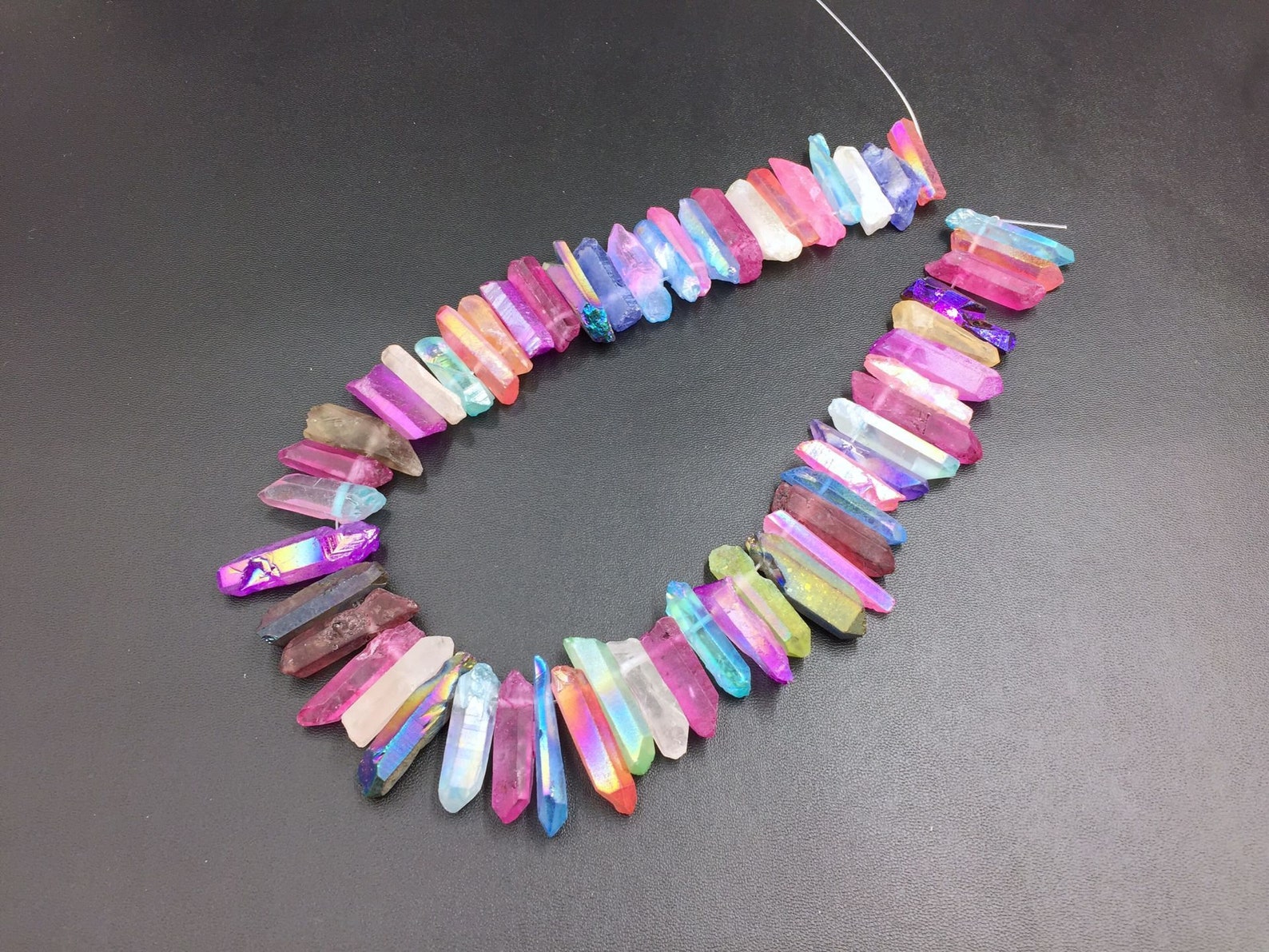 Mulitcolor Raw Crystal Points Raw Quartz Point Beads Mix Color | Etsy