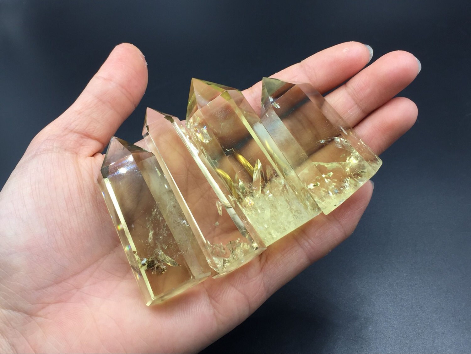 Clear Citrine Quartz Crystal Tower Point Natural Yellow Citrine Crystal ...