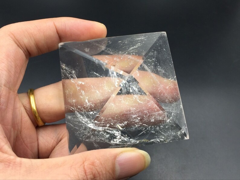 Clear Quartz Pyramid Crystal Pyramid Crystal Decor Therapy - Etsy