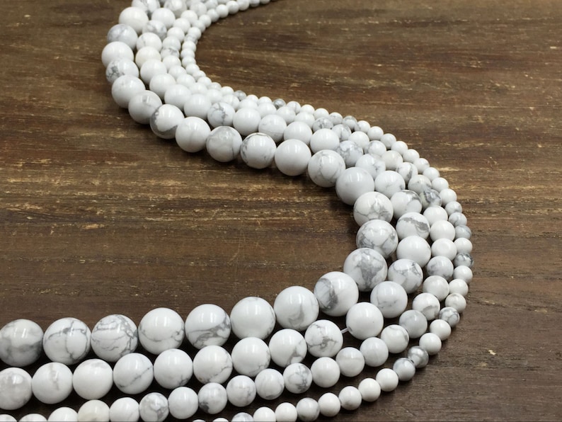White Howlite Beads Smooth Round Howlite Beads Gemstone Beads - Etsy