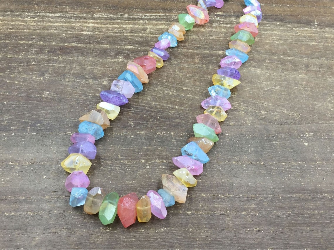 Multicolor Quartz Crystal Points Raw Crystal Quartz Nuggets Mix Color ...