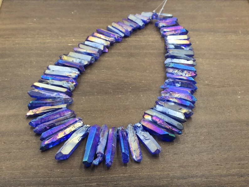 Raw Aura Blue Quartz Crystal Points Purplish Blue Quartz Points ...