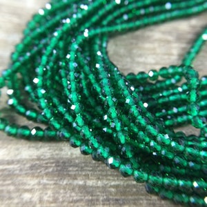 2mm Faceted Emerald Beads Micro Faceted Round Emerald Beads Lab-made ...