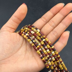 Mookaite Jasper Heishi Beads Rondelle Beads Tyre Spacer Beads 4x2mm Natural Gemstone Rondelles ...