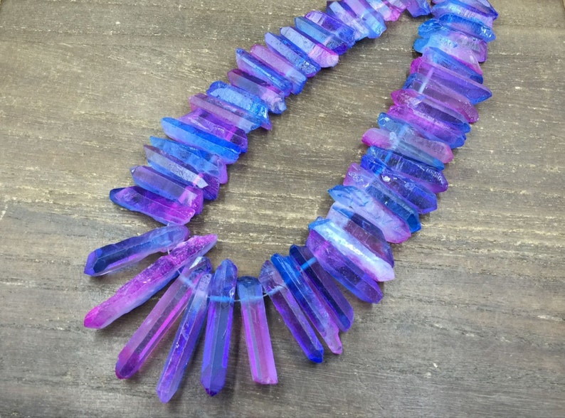 Double Color Crystal Points Pink&blue Quartz Points Raw Pink Blue ...