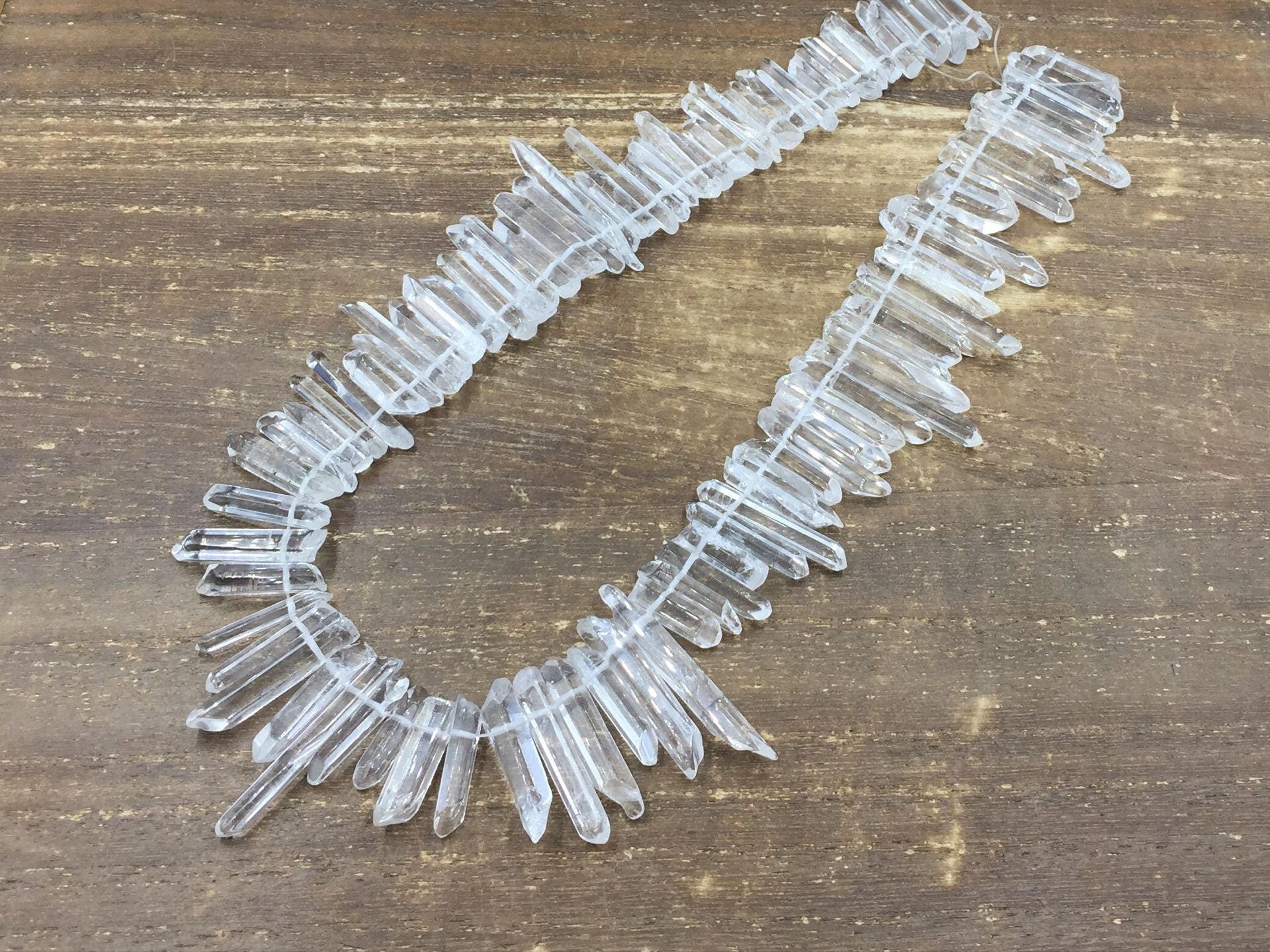 Tiny Clear Quartz Point Beads Polished Rock Quartz Crystal Points Top ...