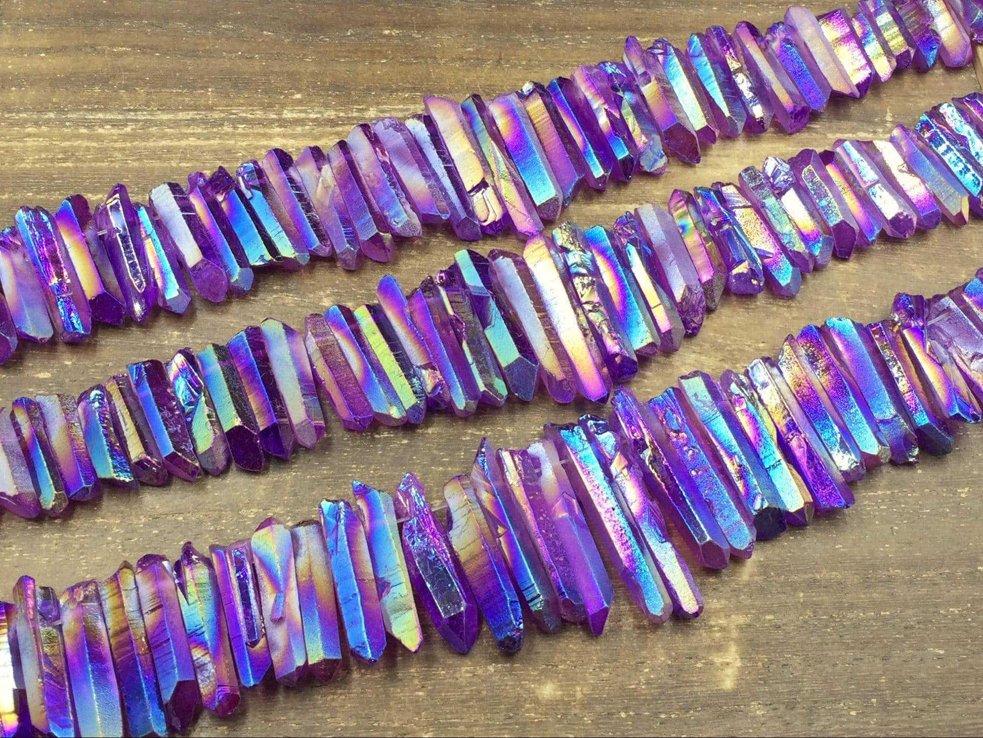 Bright Purple Aura Quartz Crystal Points Raw Crystal Quartz - Etsy