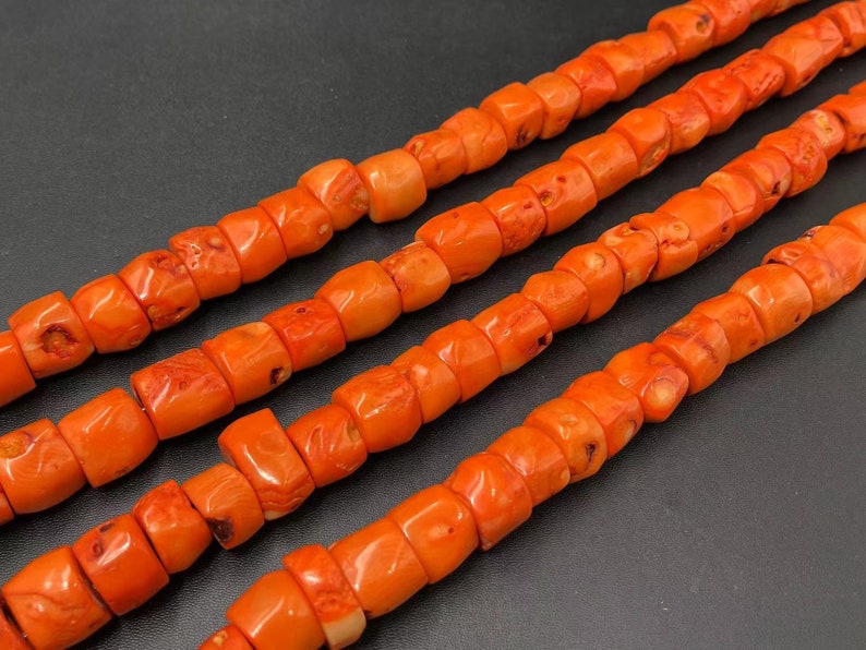 Large Orange Coral Beads Bamboo Coral Beads Coral Neclace Beads Loose ...