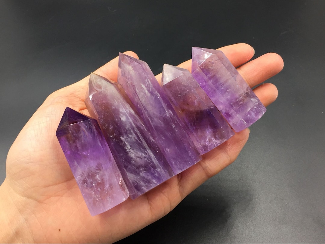 Amethyst Crystal Tower Point Purple Quartz Crystal Obelisk Standing ...