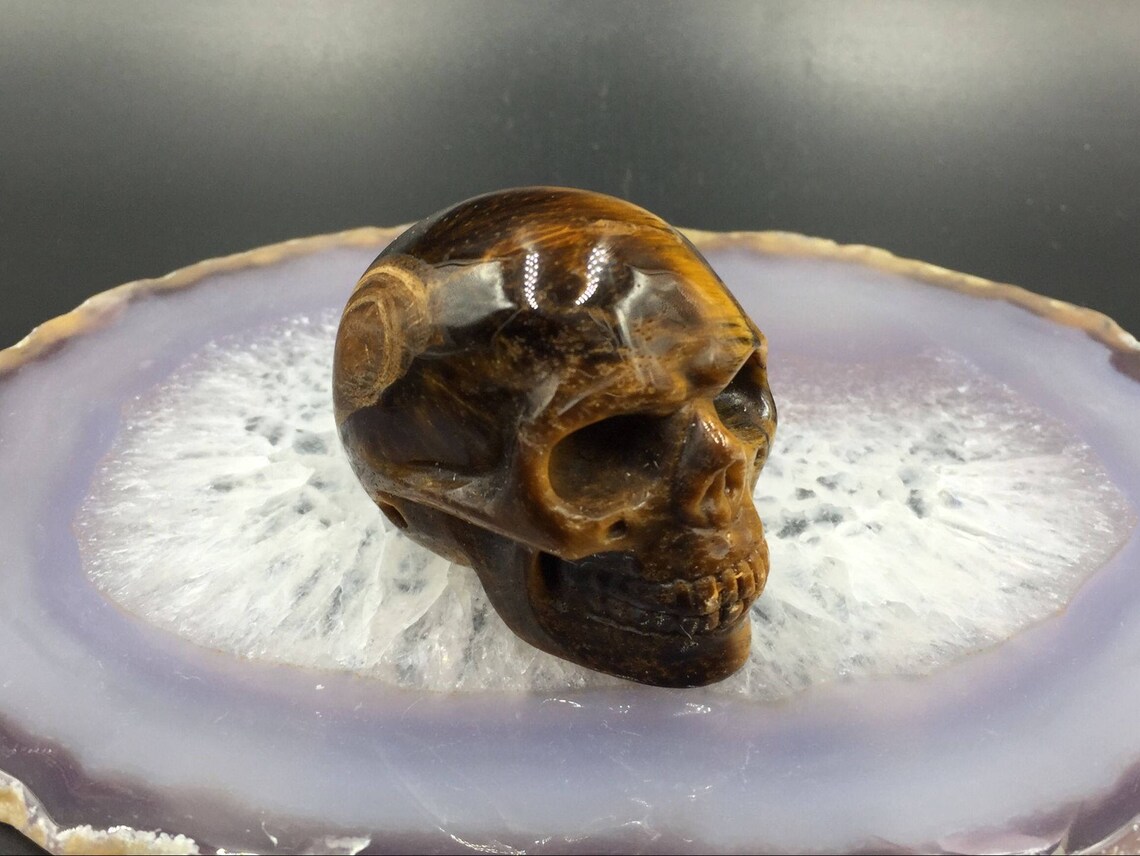 Natural Tiger Eye Skull Realistic Gemstone Skull Carving Skull - Etsy
