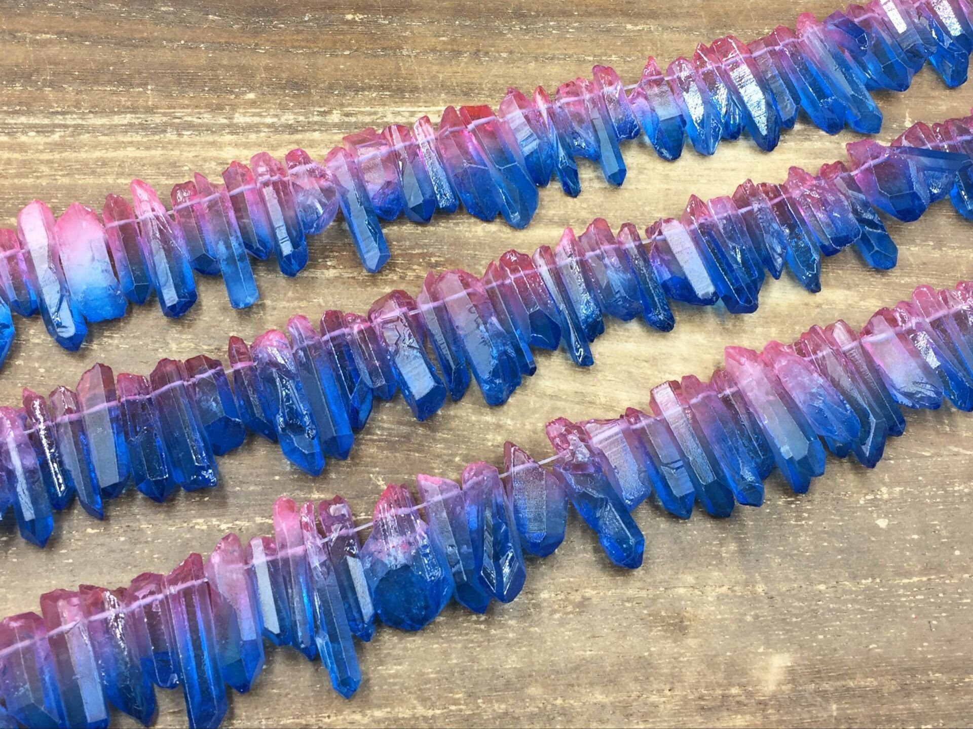 Pink&Dark Blue Quartz Points Raw Pink Blue Gradient Crystal | Etsy