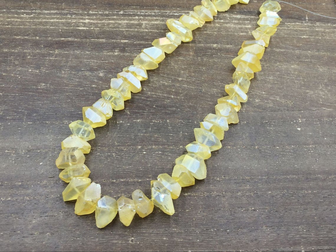 Yellow Quartz Crystal Points Raw Crystal Quartz Nuggets Double | Etsy