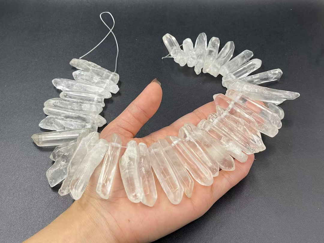 ONLY 1! Extra Long! Clear Quartz Crystal Points Polished Graduated Long ...