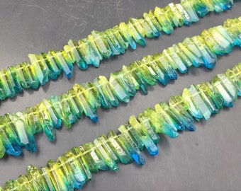 Mulitcolor Raw Crystal Points Raw Quartz Point Beads Mix Color Crystal ...
