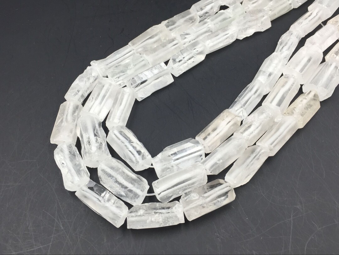 6 Sided Quartz Crystal Cylinder Vertical Through Drilled Natural White ...