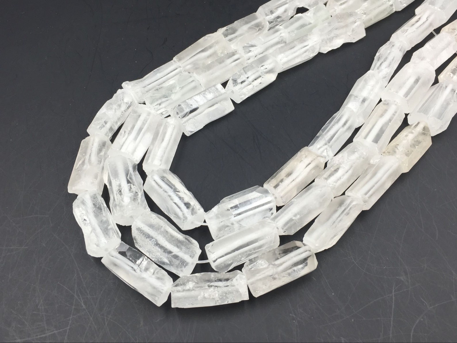 6 Sided Quartz Crystal Cylinder Vertical Through Drilled Natural White ...