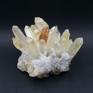 1.75lbs Large Yellow Quartz Cluster With Orange Phantom Quartz Point ...