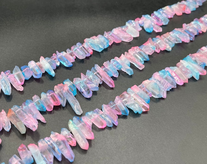 Light&dark Blue Quartz Points Raw Gradient Crystal Point Beads Mystic ...