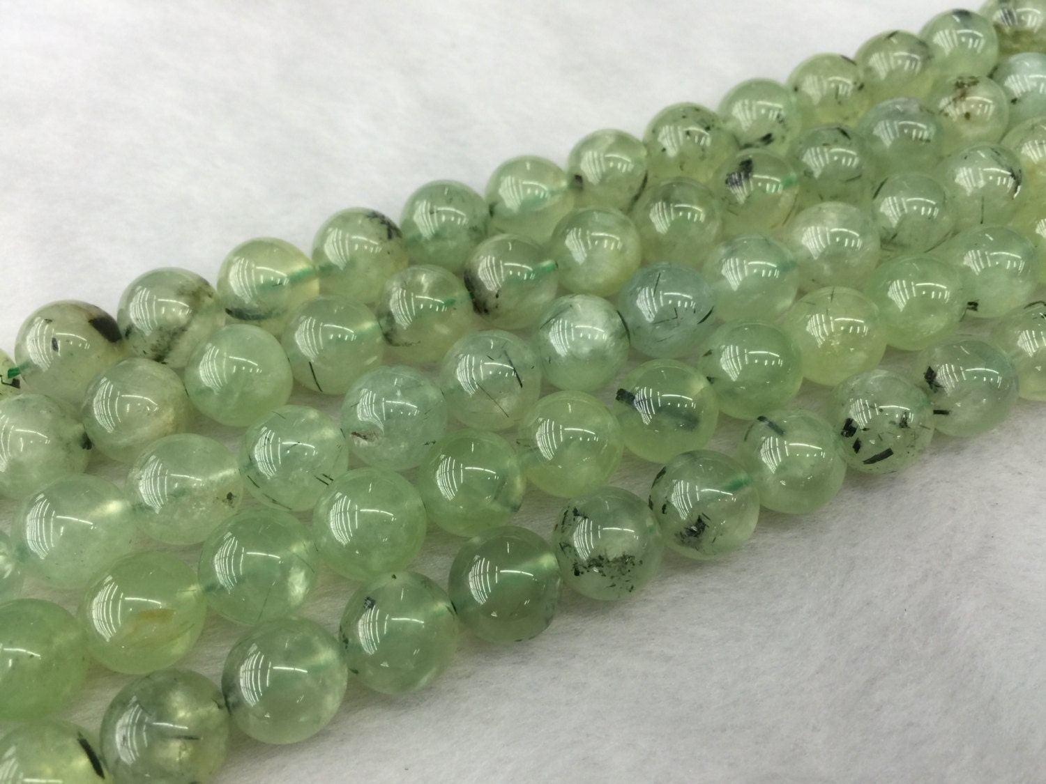 Natural Green Prehnite Beads Smooth Round Prehnite mineral | Etsy