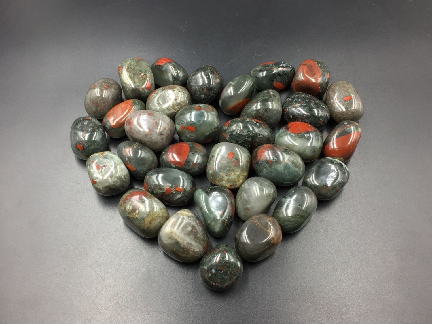 Bloodstone Tumbled Stone Polished Heliotrope Stone Tumble | Etsy