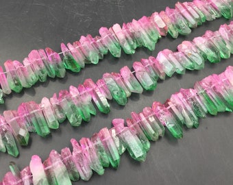 Mulitcolor Raw Crystal Points Raw Quartz Point Beads Mix Color Crystal ...