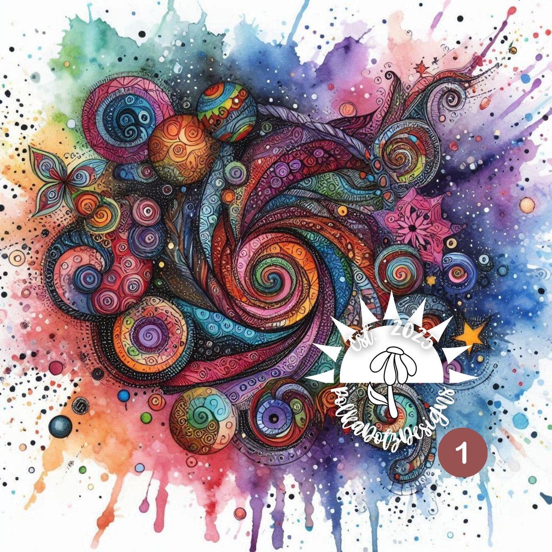 Watercolor Galaxy Temporary Tattoo: Zentangle Cosmic Art Pick Your ...