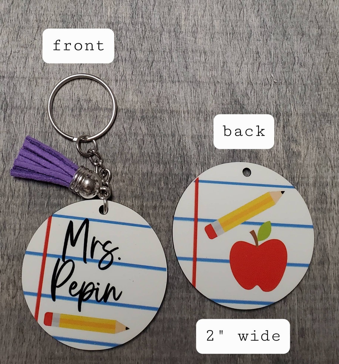 Custom Personalized Teacher Appreciation Keychain. Thank You - Etsy