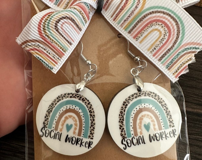 Social Worker // Boho // Teacher Appreciation Dangle // Thank You Gift ...