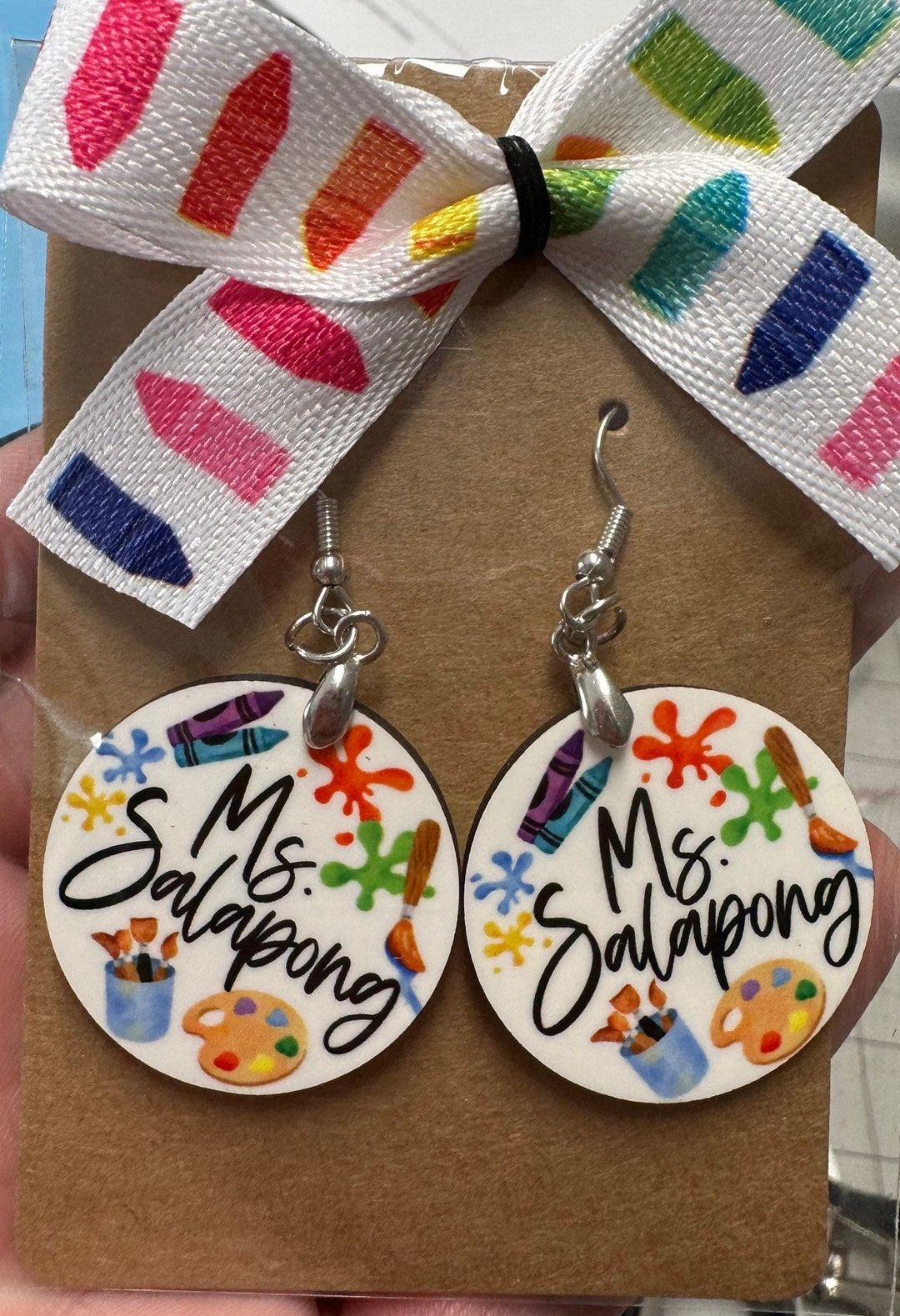 ART Teacher Personalized Custom Teacher Appreciation Dangle Earrings ...