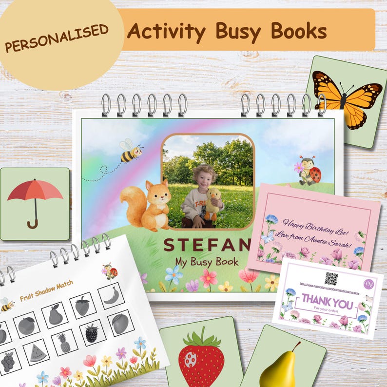 Personalised Busy Book for Toddlers, Velcro Activity Book, Montessori ...