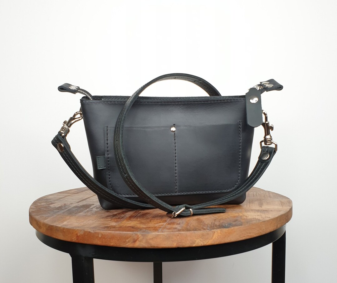Small Leather Crossbody Purse, Mini Leather Bag Women Black, Shoulder ...