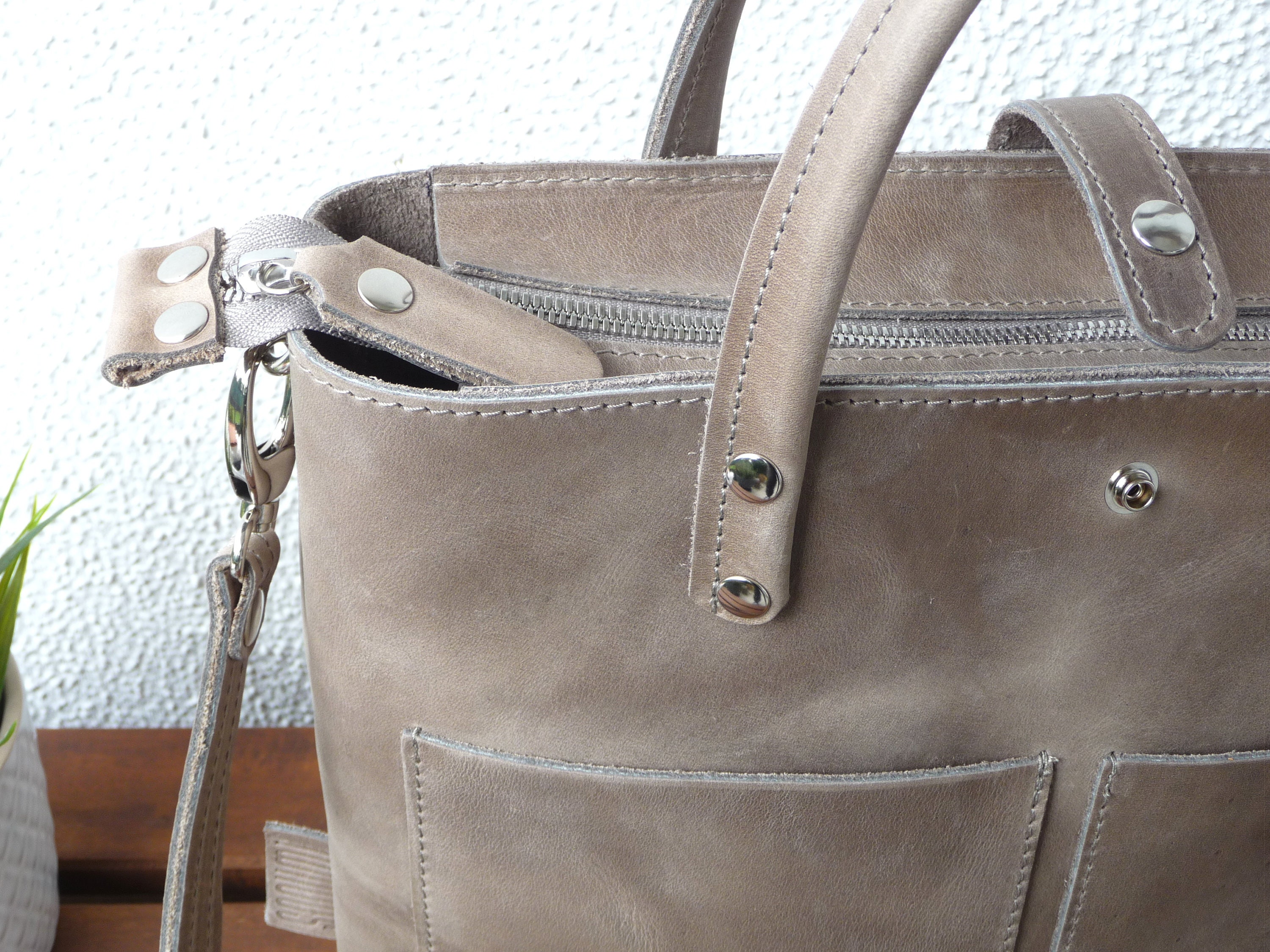 GREY LEATHER BAG Crossbody Bag Grey Leather Handbag With Top - Etsy