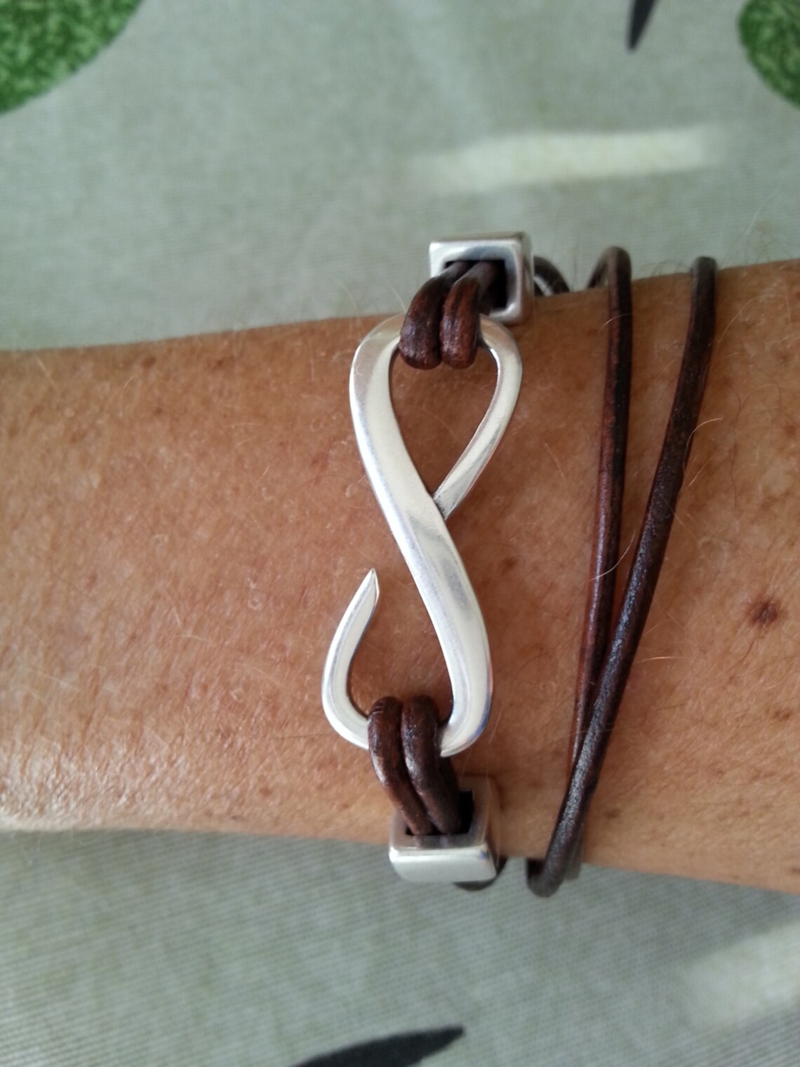 Leather Wrap Bracelet, Infinity Clasp, Sterling Silver Plated Zamak - Etsy