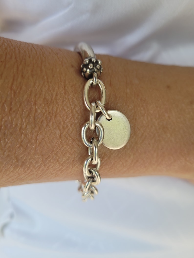 Chunky Silver Chain Braceletchunky Bracelet Silver Stack - Etsy