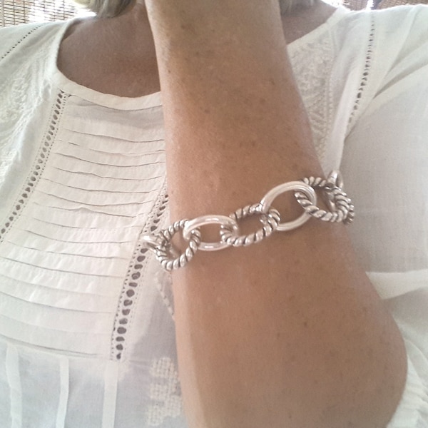 Chunky Sterling Silver Bracelet - Etsy