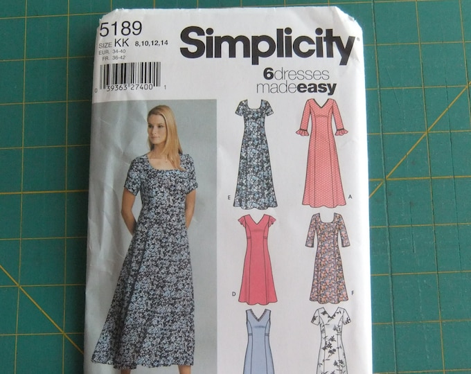 Simplicity 5189 Sewing Pattern, Easy, to Make 6 Dresses, Uncut, Sizes 8 ...