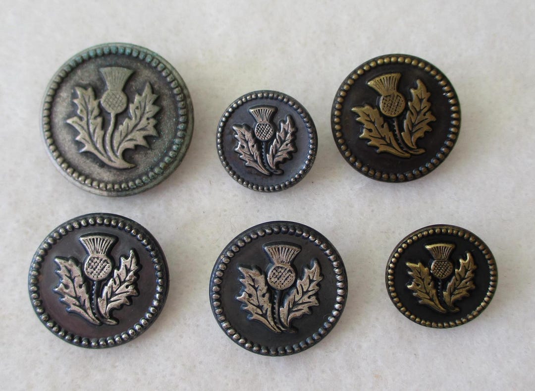 Scottish Thistle Buttons, Metal, Random Lot of Sizes and Finishes - Etsy