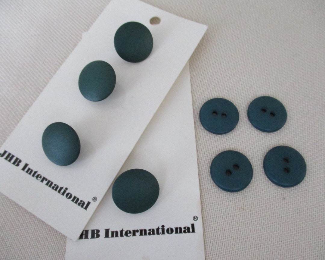 Dark Green Matte Buttons: Two Sets of Four - Etsy