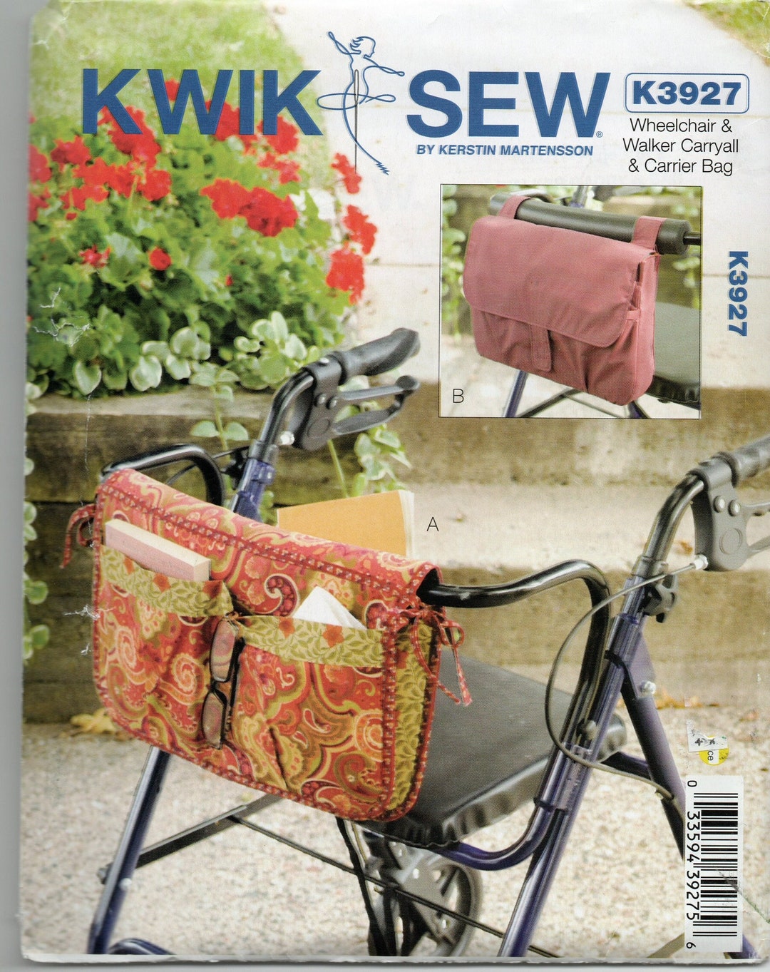 Kwik Sew 3927 Sewing Pattern to Make Wheelchair & Walker Carryall and ...