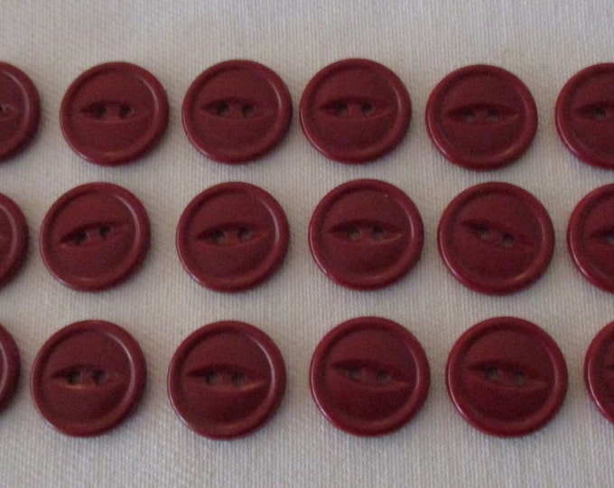 Set of 18 Glossy Wine-colored Buttons - Etsy