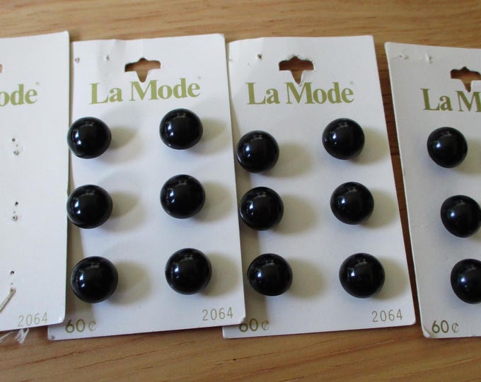 Set of 13 Shiny Black Half-dome Buttons by La Mode, 7/16" Diameter - Etsy