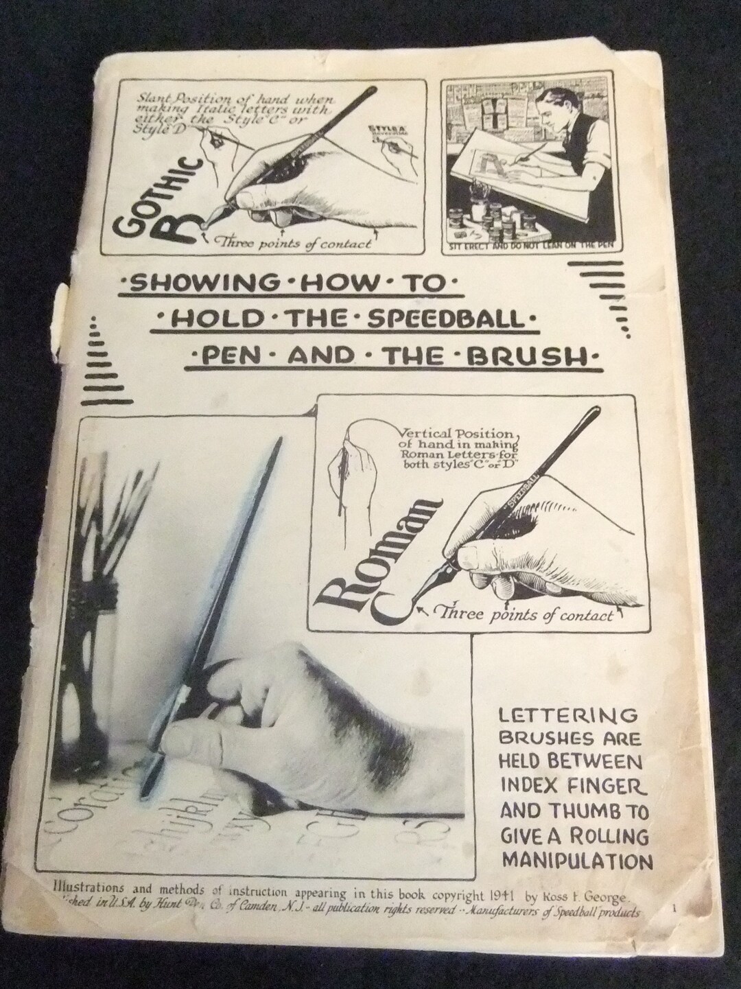 How to Hold the Speedball Pen and the Brush Book, Published 1941 - Etsy