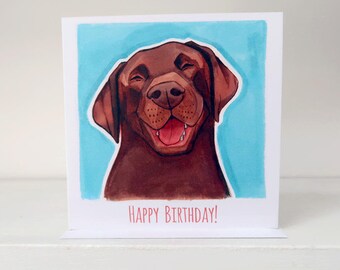 Chocolate Lab Birthday Card - Etsy