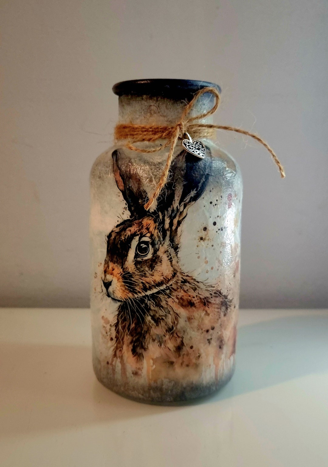 Country Hare Light up Apothecary Jar. Rabbit Decor. Hare Gift. Rabbit ...